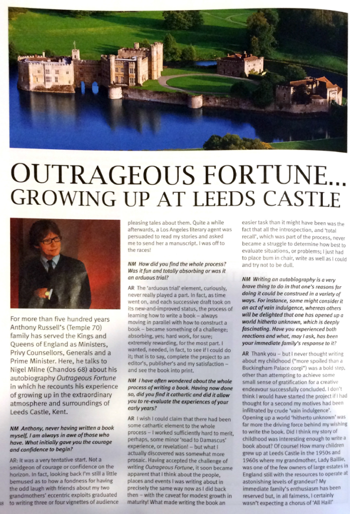 OUTRAGEOUS FORTUNE…GROWING UP AT LEEDS CASTLE « Anthony Russell|Leeds ...